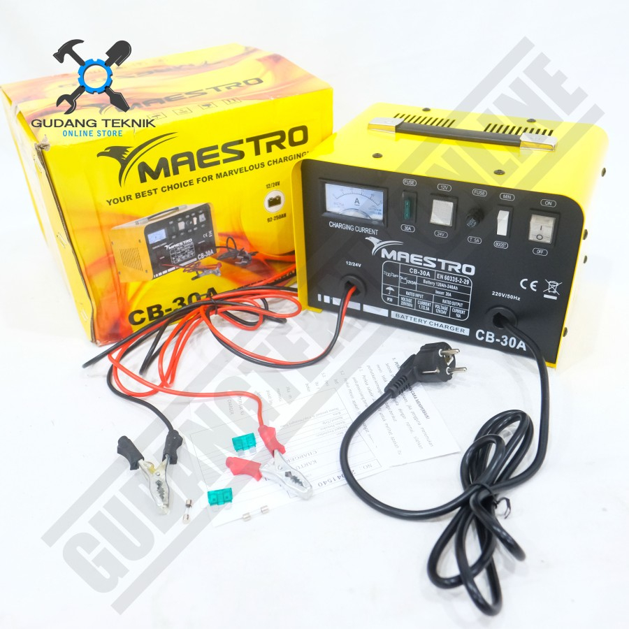 Jual Charger Baterai Aki Motor Mobil 30A MAESTRO CB30A / Ces Strum Accu ...