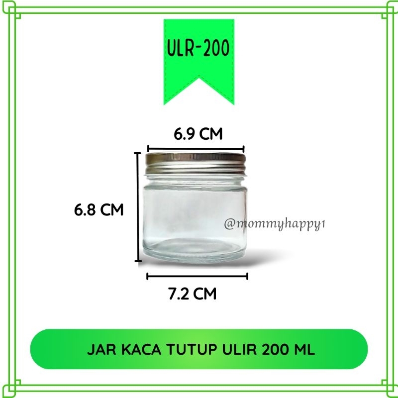 Jual (6 PCS) Mini Jar Pot / Botol / Toples Kaca 200 ml Tutup Ulir ...