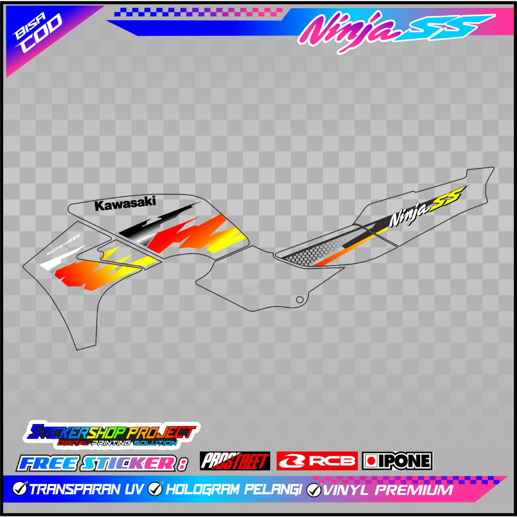 Jual STRIPING VARIASI NINJA SS / STICKER LIST MOTOR KAWASAKI NINJA SS ...