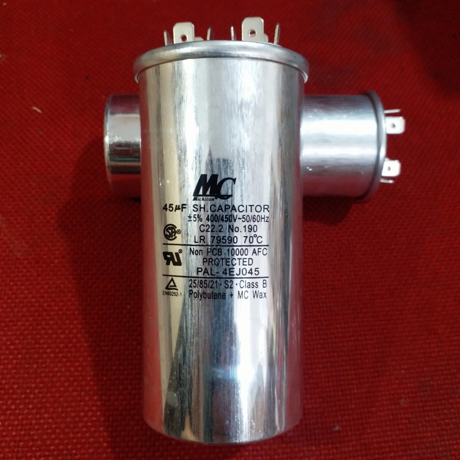 Jual Capasitor AC 45 micro/Capasitor 45UF merek MC | Shopee Indonesia