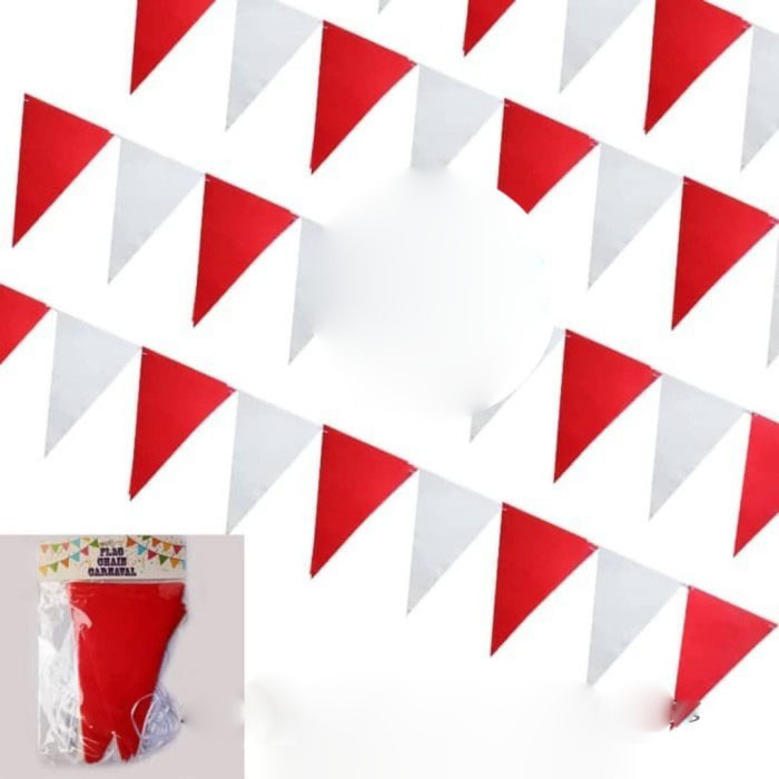 Jual umbul- umbul merah putih motif segitiga hiasan dekorasi 17 Agustus Hari kemerdekaan RI ...