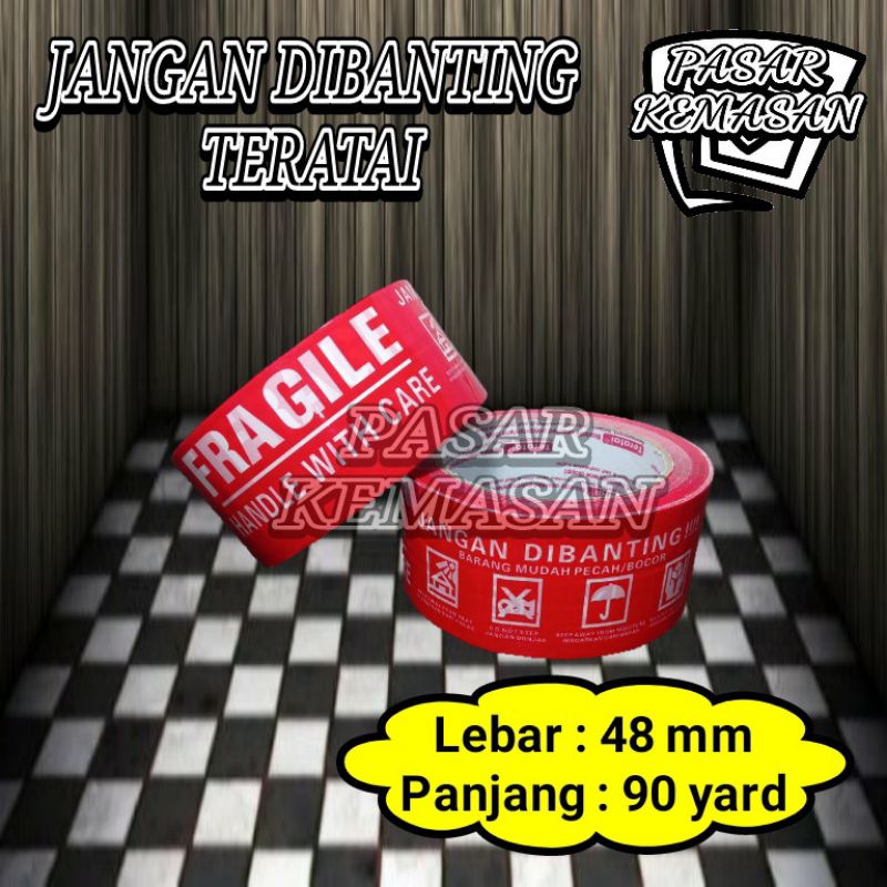 Jual ISOLASI JANGAN DIBANTING LAKBAN FRAGILE MERAH TERATAI | Shopee Indonesia
