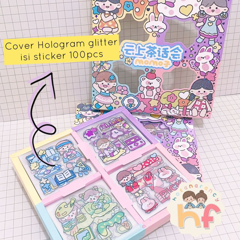 Jual Sticker Viral Momo Glitter Rainbow 100 lembar -- BA90 | Shopee ...