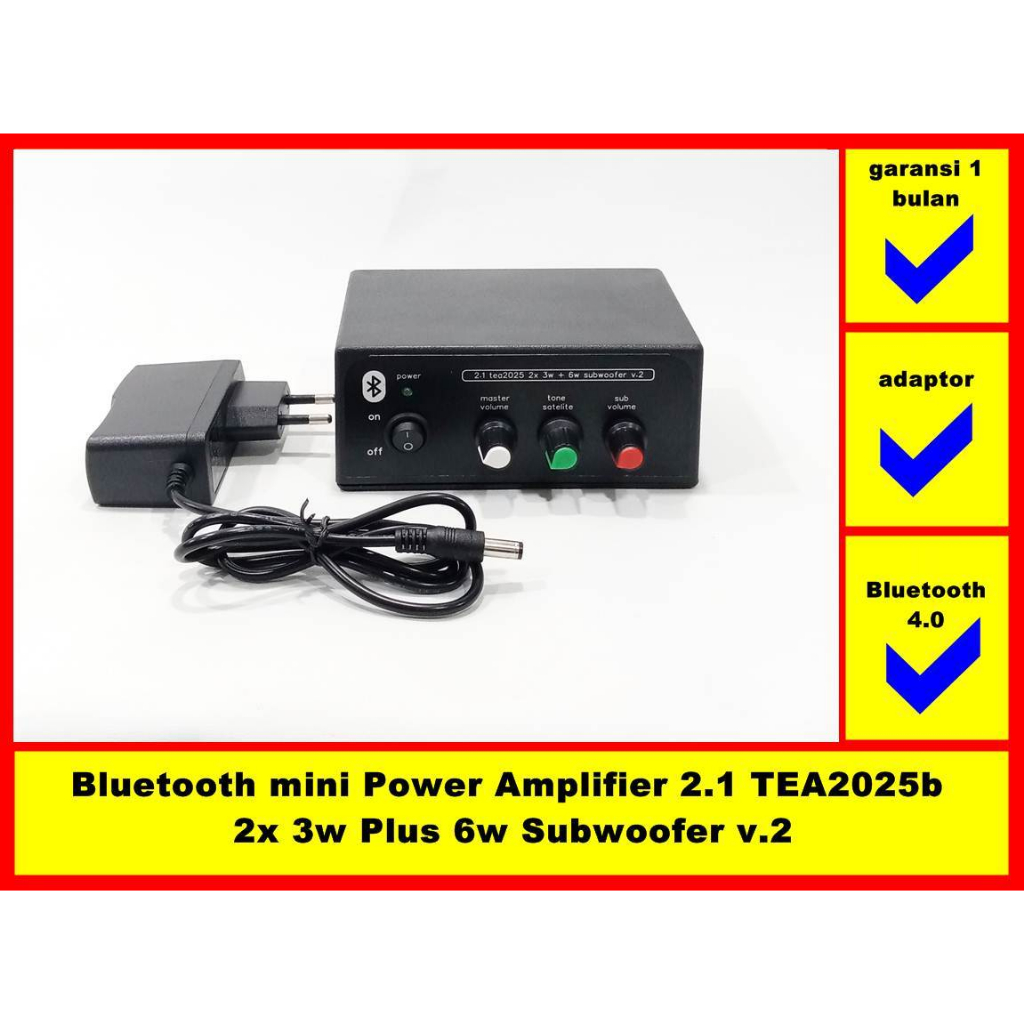 Jual Bluetooth mini Power Amplifier 2.1 TEA2025b 2x 3w Plus 6w Subwoofer v.2 | Shopee Indonesia