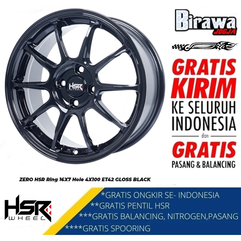 Jual Velg Mobil Jazz Ring 16 HSR ZERO R16 Lebar 7 Hole 4X100 ET42 | Birawa Jogja | Shopee Indonesia