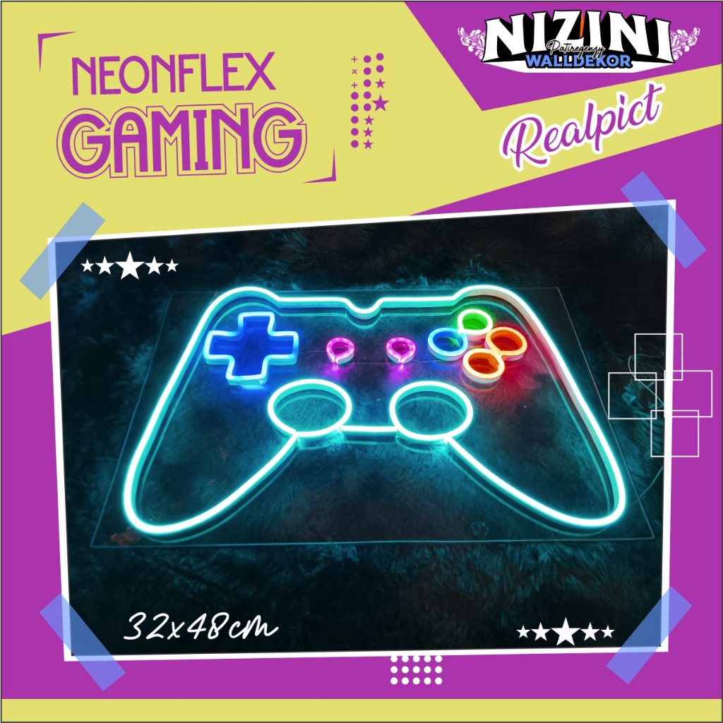 Jual Lampu Hias Neon Custom Gaming Logo Stik Ps Setup Room Aesthetic ...