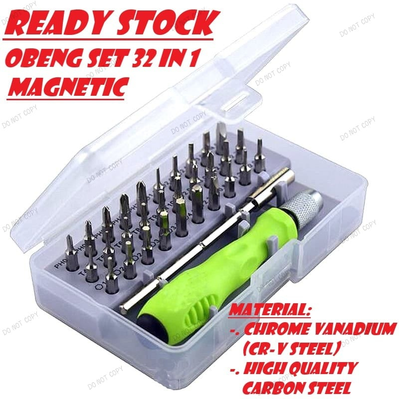 Jual Obeng Set 32 in 1 Magnet Obeng Handphone Laptop Obeng 32 in 1 ...
