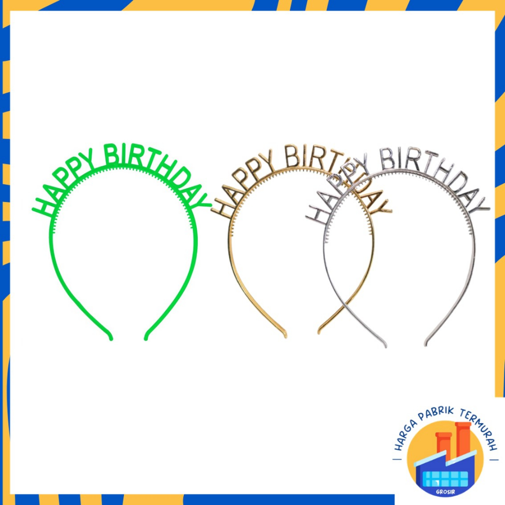 Jual HPT Bando Desain Happy Birthday Anti Slip Gaya Korea HeadBand ...