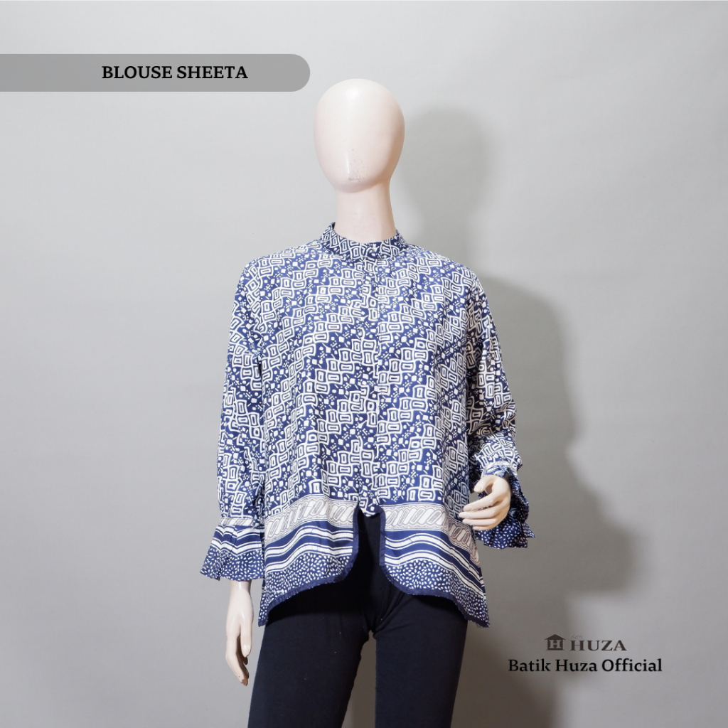 Jual Batik Huza Kemeja Kerja Wanita Blouse Batik Sheeta | Shopee Indonesia