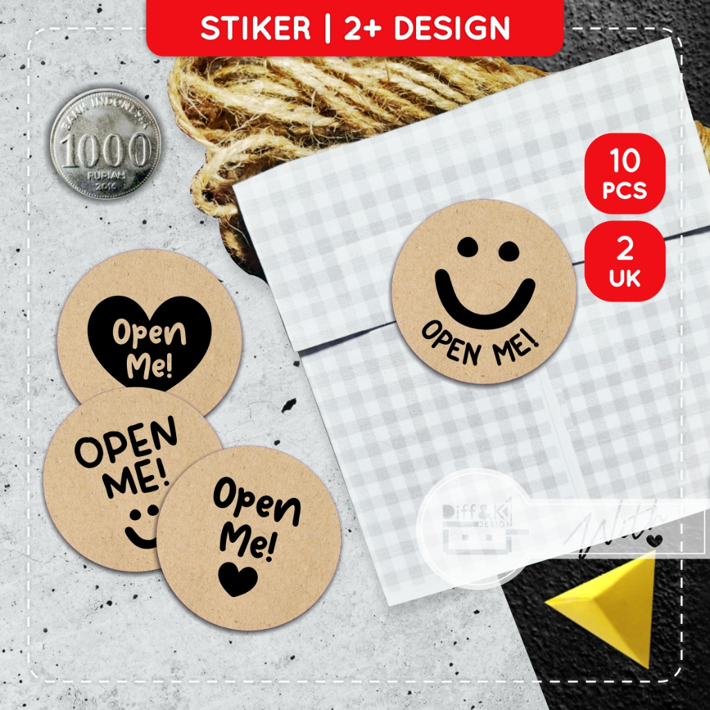 Jual Label Stiker Seal Segel Open Me Bulat Kraft Rustic Vintage Coklat ...