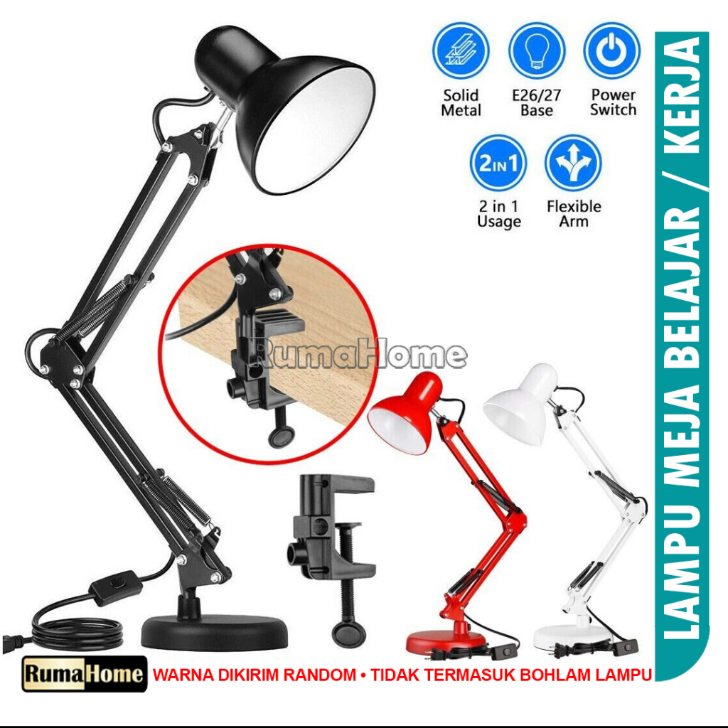 Jual Lampu Meja Belajar Arsitek / Desk Lamp & Kipas lipat + lampu ...