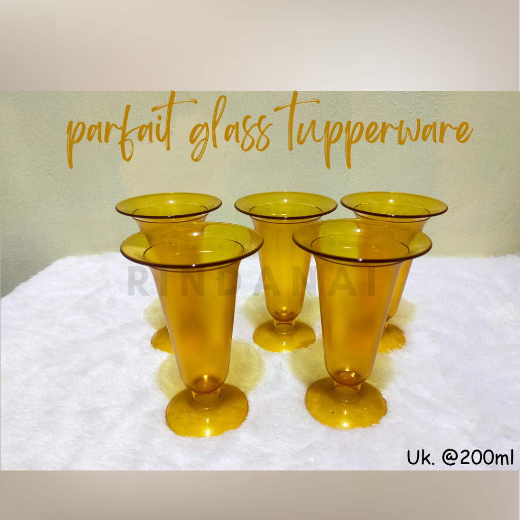 Jual Parfait Glass/Gelas kuning/Gelas desert Tupperware mewah dan ori ...
