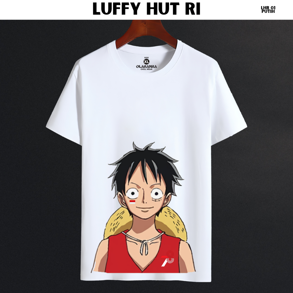 Jual KAOS HUT RI LUFFY EDITION PUTIH OLABAMBA | Kaos kemerdekaan,kaos ...