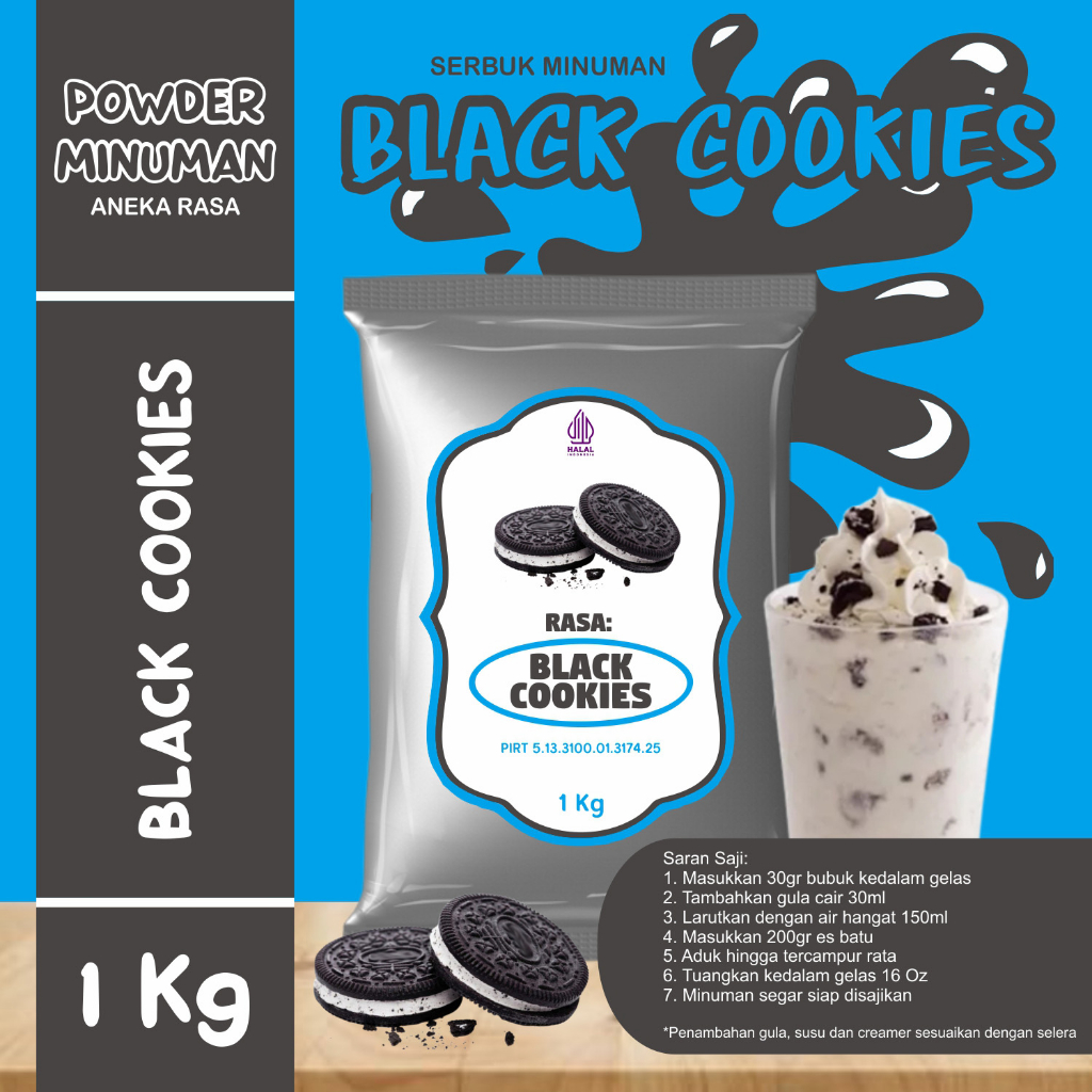 Jual Bubuk Serbuk Minuman 1kg Rasa Cookies Hitam Bubuk Minuman Kekinian ...