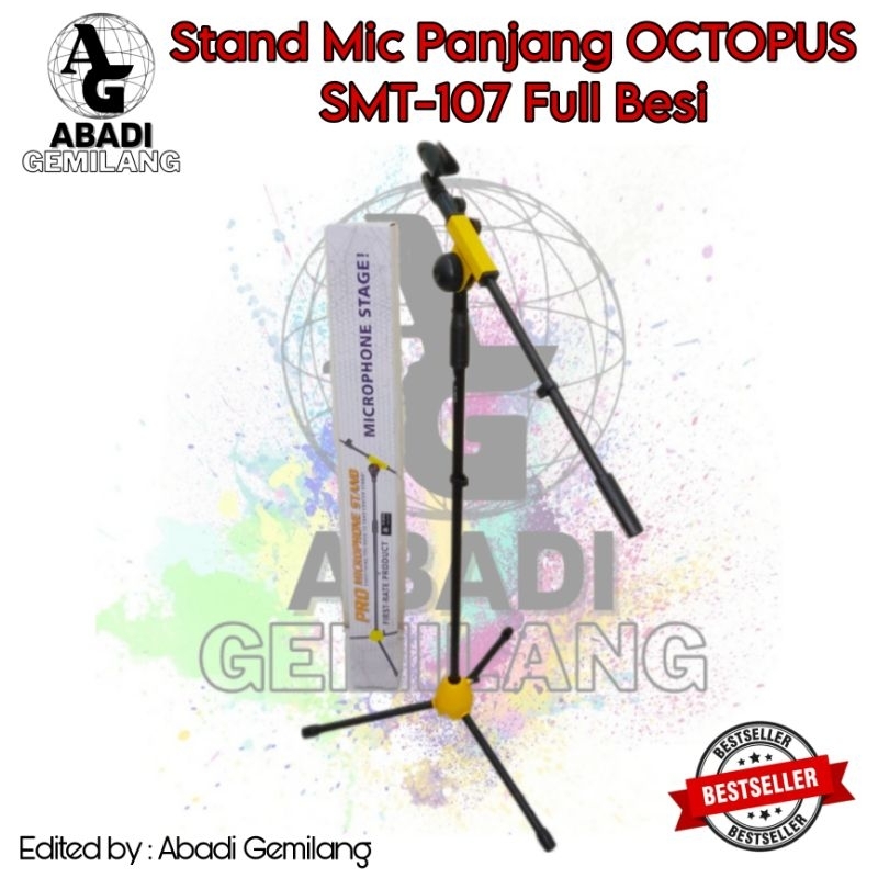 Jual Stand Mic Panjang OCTOPUS SMT-107 Full Besi / Stand Mic lantai Octopus SMT107 | Shopee ...