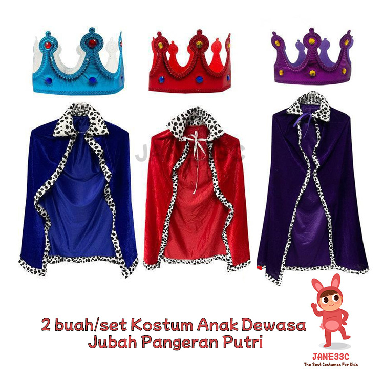 Jual 2 buah/set Kostum Anak Dewasa Jubah Pangeran Putri Untuk Cosplay ...