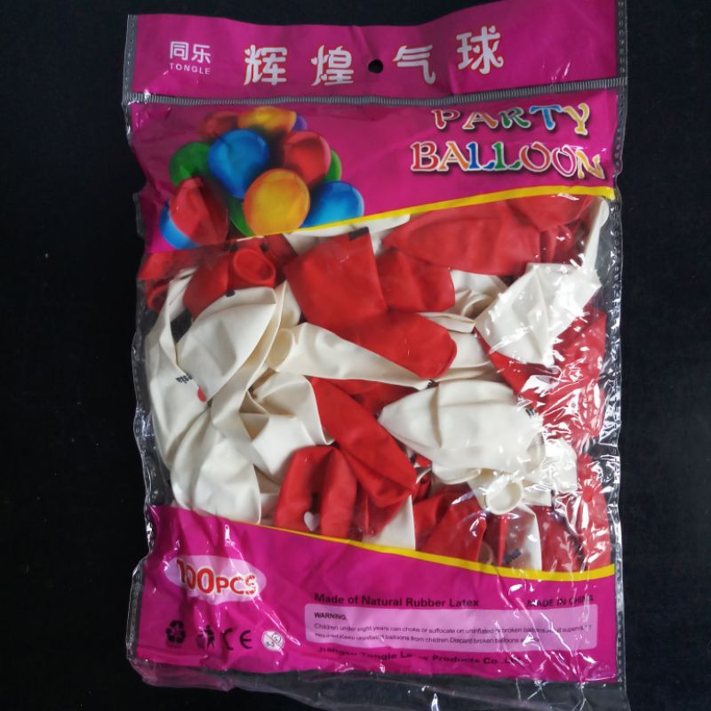 Jual balon merah putih 1 pak 100pcs | Shopee Indonesia