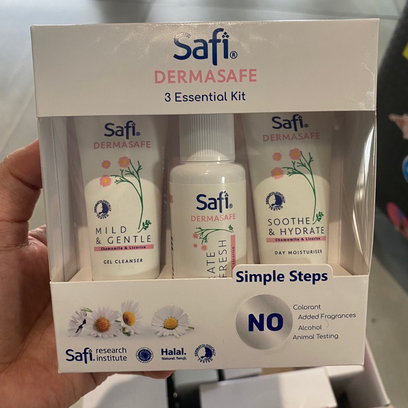 Jual SAFI DERMASAFE 3 ESSENTIAL KIT TRAVEL SIZE ISI 3 ORIGINAL LENGKAP ...