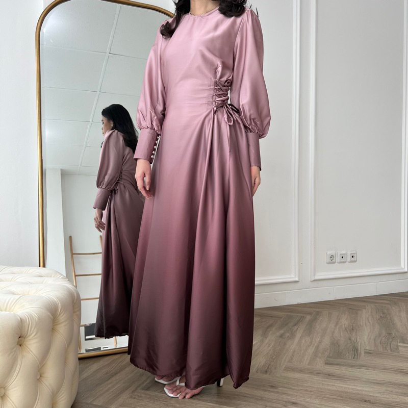 Jual Hoolaqueen - Dress Armany Gradasi - Dress Princess - Dress Satin ...