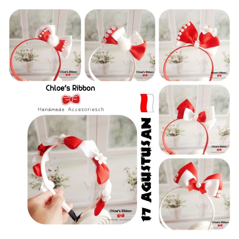 Jual Chloe's Ribbon | Handmade Bando Merah Putih 17 Agustus Pita ...