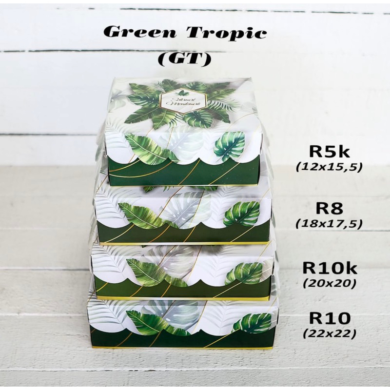 Jual Dus Nasi Motif Green Tropical/Dus Berkat/Box Nasi | Shopee Indonesia