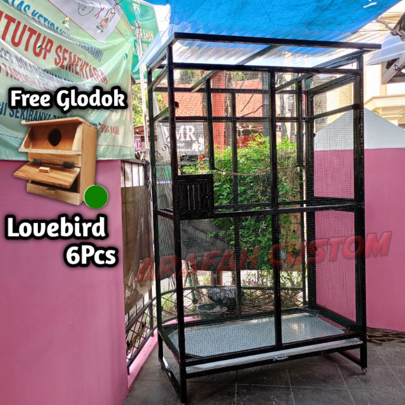 Jual Sangkar Kandang Ternak Koloni Aviary Besar Burung Lovebird Beo ...