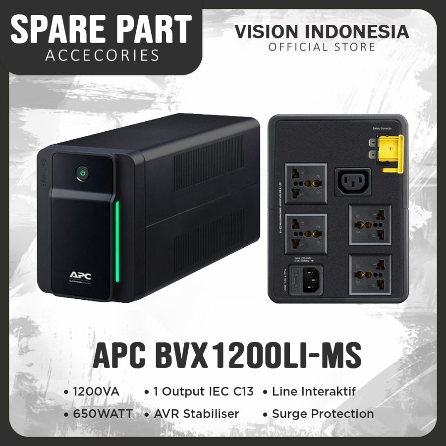 Jual APC BVX1200LI-MS BVX1200LIMS EASY UPS 1200VA 650WATT | Shopee ...