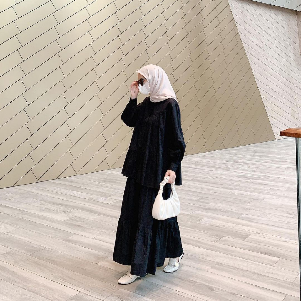 Jual Catrine Setelan Katun Linen Wanita One Set Rok dan Atasan Blouse ...