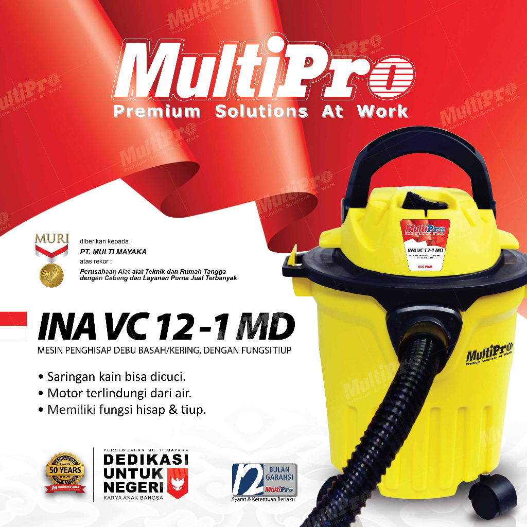 Jual MULTIPRO Vacuum Cleaner 3 In 1 Kapasitas 12 Liter 650 Watt - INA VC 12 -1 MD - Garansi ...