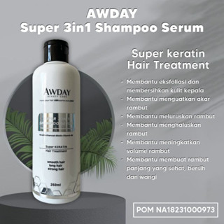 Jual AWDAY super 3in1 shampoo 250ml Super Keratin Shampoo / Charchoal ...