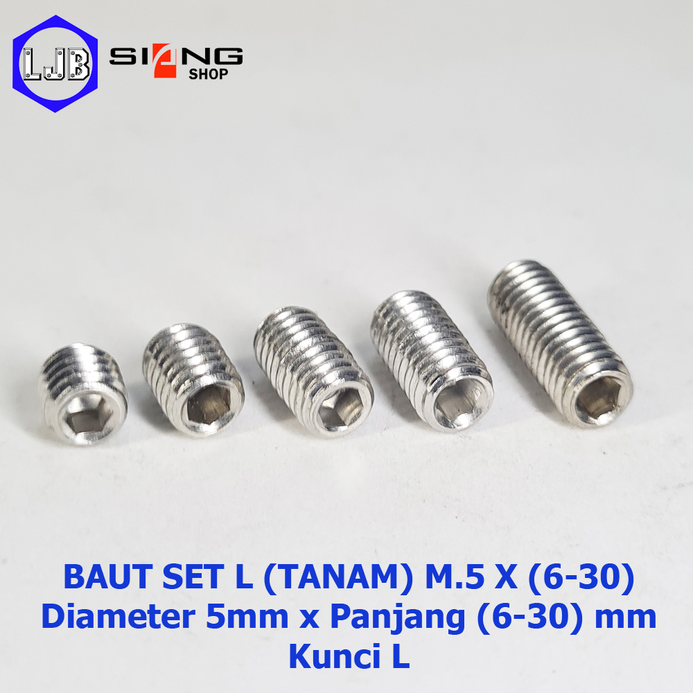 Jual Baut Tanam L Stainless M5 Panjang 6 sd 30mm (Set L) | Shopee Indonesia