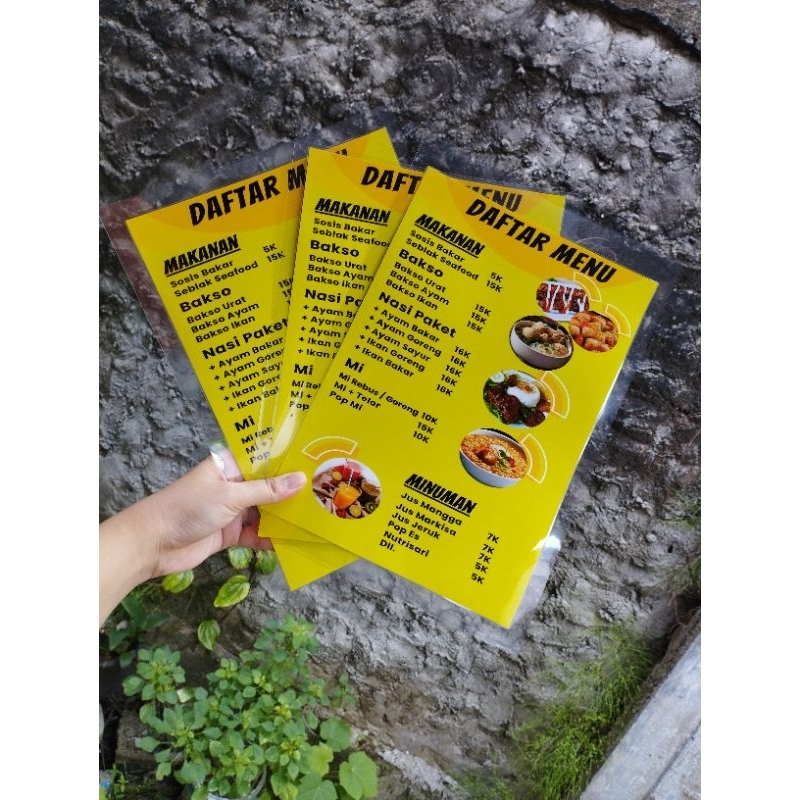 Jual daftar Menu makanan cetak + laminating | Shopee Indonesia