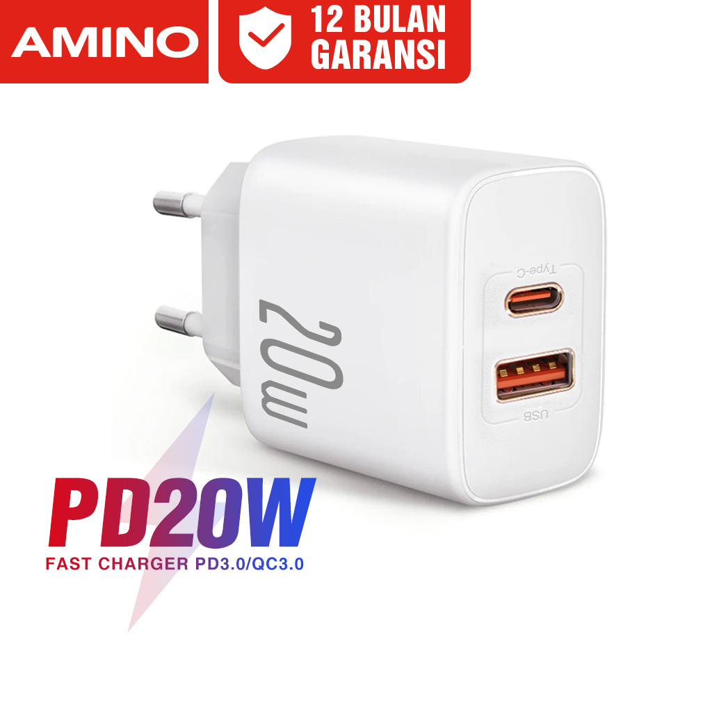 Jual AMINO 20W Kepala PD 3.0 QC Charger USB Type C Fast Charging ...