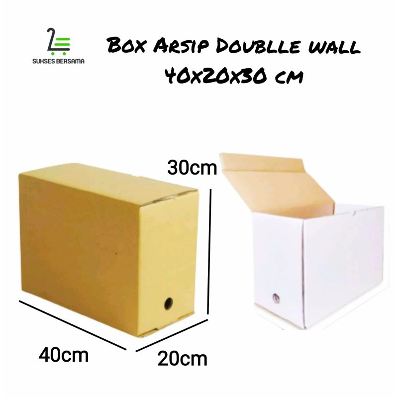 Jual Box Arsip 40x20x30cm (Putih Double wall)/Kardus Arsip /Boxfile ...
