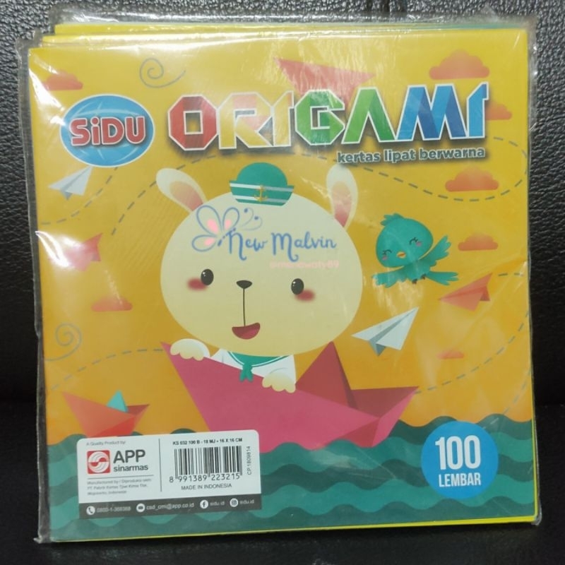 Jual Origami Sidu Kertas Lipat Warna isi 100Lembar (16cm x16cm ...