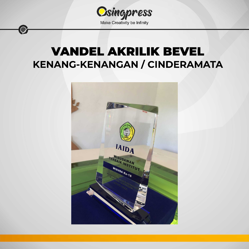 Jual Plakat Akrilik Bevel / Vandel Akrilik / Cinderamata, plakat wisuda ...