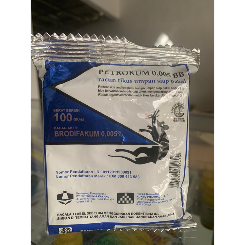 Jual Petrokum 0,005BB 100 gram Rodentisida Racun Pembasmi Tikus ...