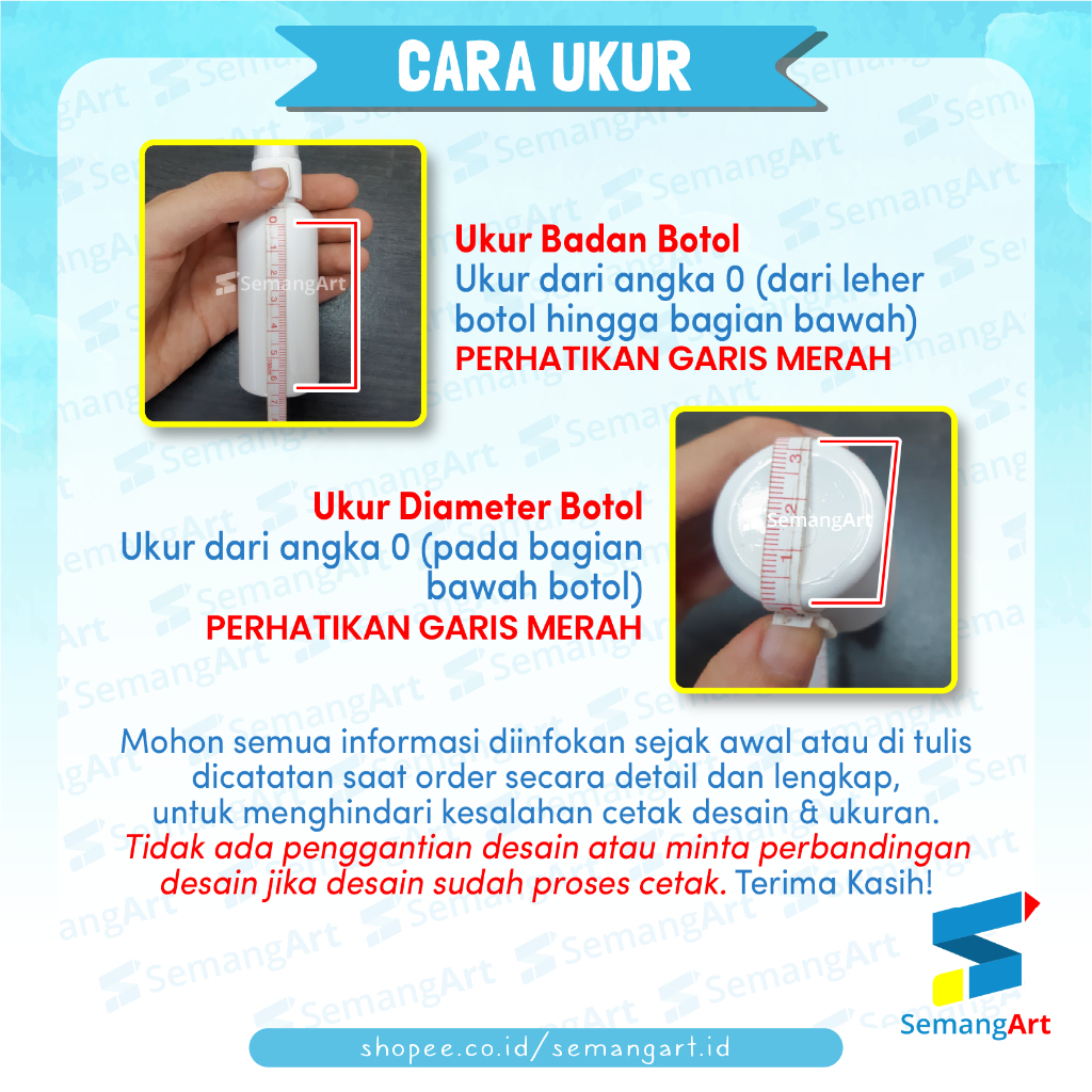 Jual Stiker Label Kemasan Botol 250ml Spray / Fliptop / Pump Anti Air ...