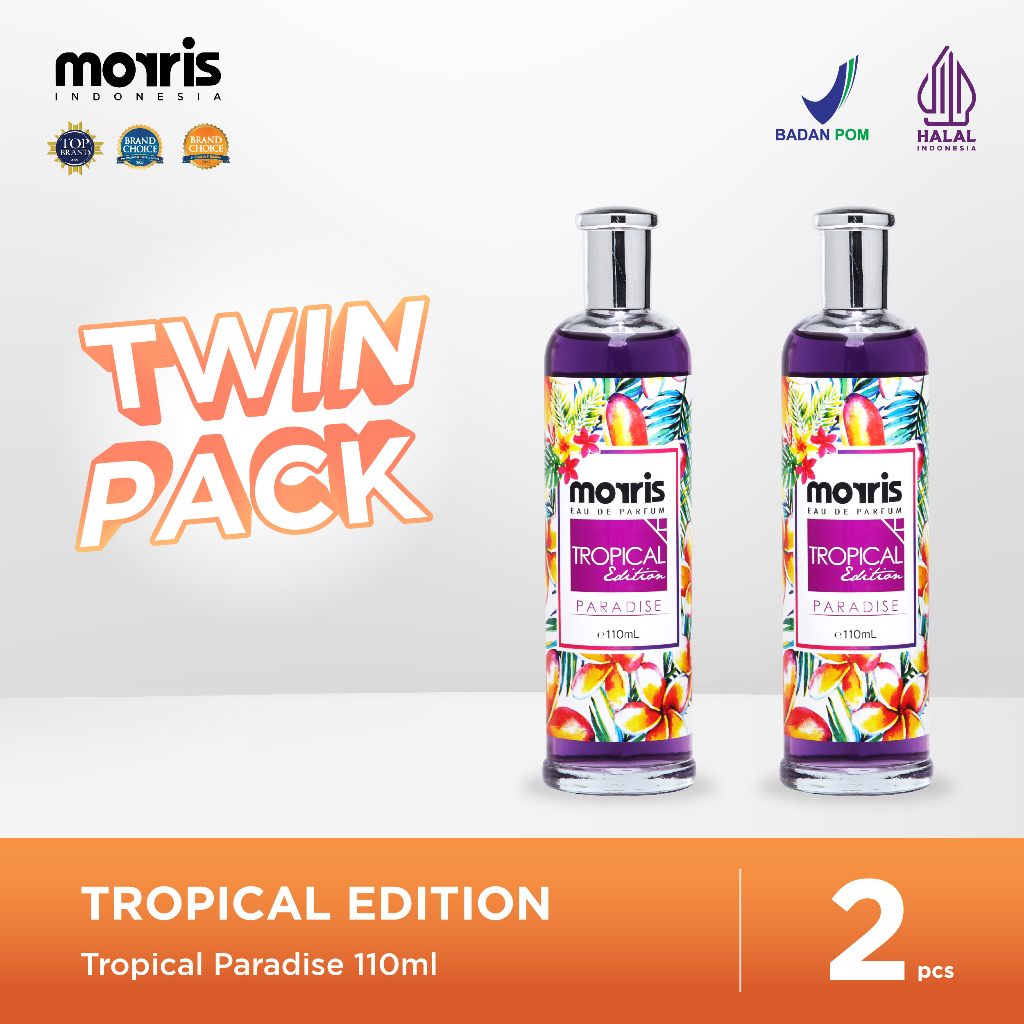 Jual Morris Tropical Edition Parfum Wanita 110 ml x 2 Pcs | Shopee ...