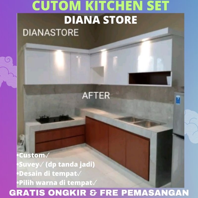 Jual PROMO KITCHEN SET / Lemari Bawah Tangga CUSTOM BAHAN HPL | Shopee ...