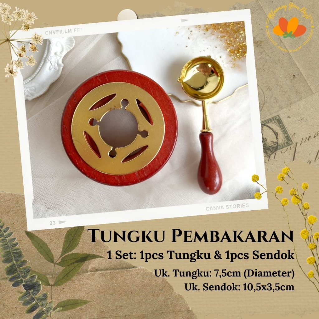 Jual stempel wax sealed sendok kompor gagang wax sealed lilin wax ...