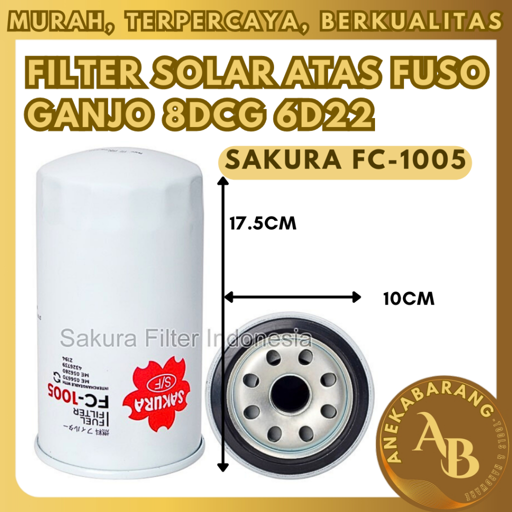 Jual Filter Solar atas Fuso Ganjo 8DC9 6D22 Fuel Filter Sakura FC-1005 ...