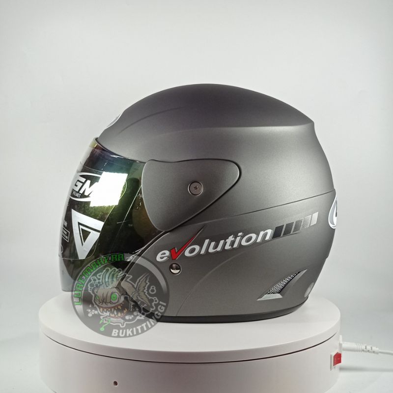 Jual HELM GM EVOLUTION SOLID GREY DOFF | Shopee Indonesia