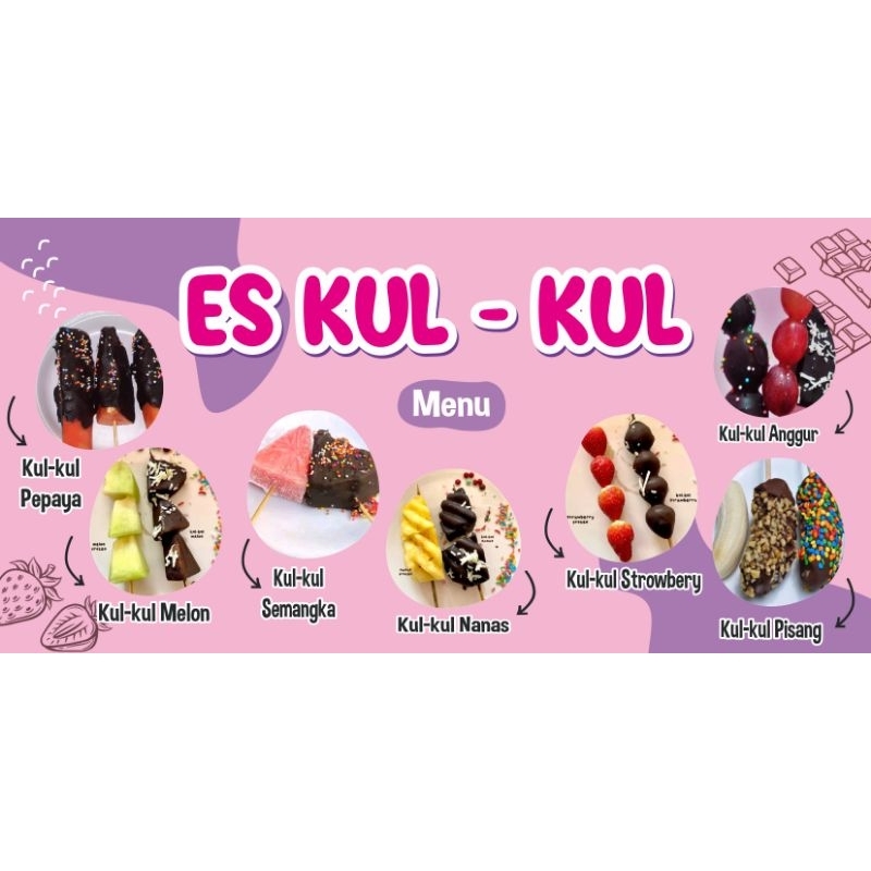 Jual SPANDUK BANNER ES KUL-KUL, SATE BUAH COKLAT | Shopee Indonesia