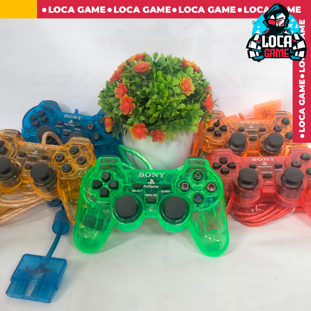 Jual STICK STIK PS2 Playstation 2 TW WARNA TRANSPARAN LED KABEL SERAT ...