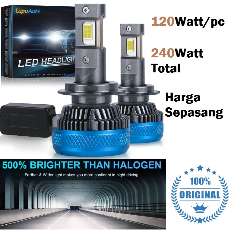 Jual Lampu LED utama headlamp H4 H11 fog lamp Mobil super terang premmium 75 watt 150 150W ...