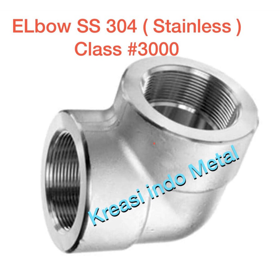 Jual 1/2” Elbow / Knee Stainless SS 304 Class 3000 - Drat NPT SS304 | Shopee Indonesia
