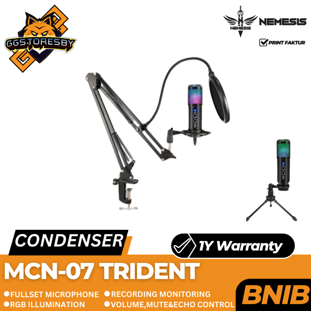 Jual Nyk Mcn-07 Trident Rgb Microphone | Shopee Indonesia