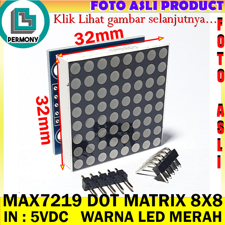 Jual Dot matrix MAX7219 module running text jam dot matrix 8x8 8x32 | Shopee Indonesia