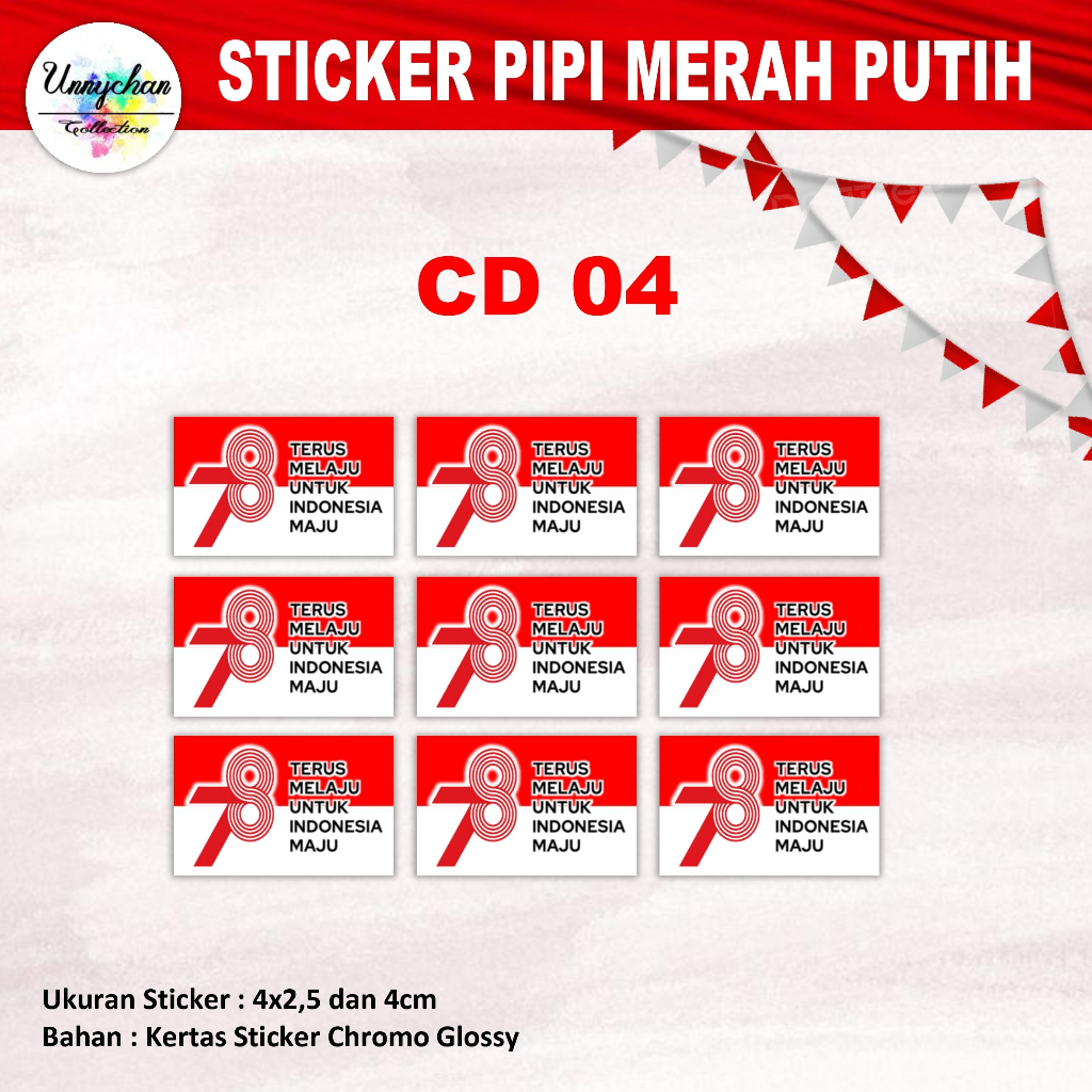 Jual Sticker Pipi Bendera Merah Putih / Stiker Bendera Indonesia ...